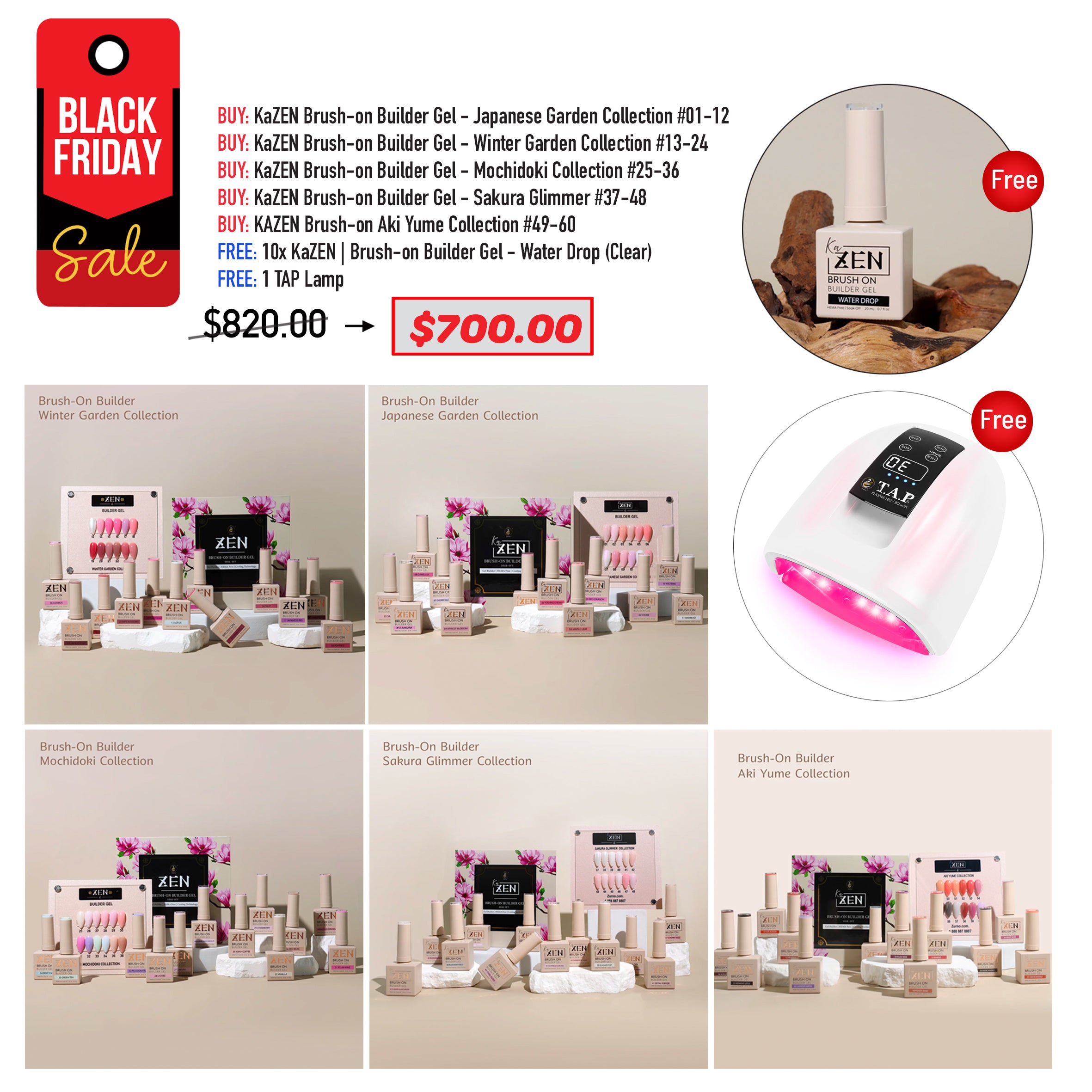 BLACK FRIDAY SALE - KAZEN - Brush on Builder Gel Bundle – Nailsjobs by Zurno