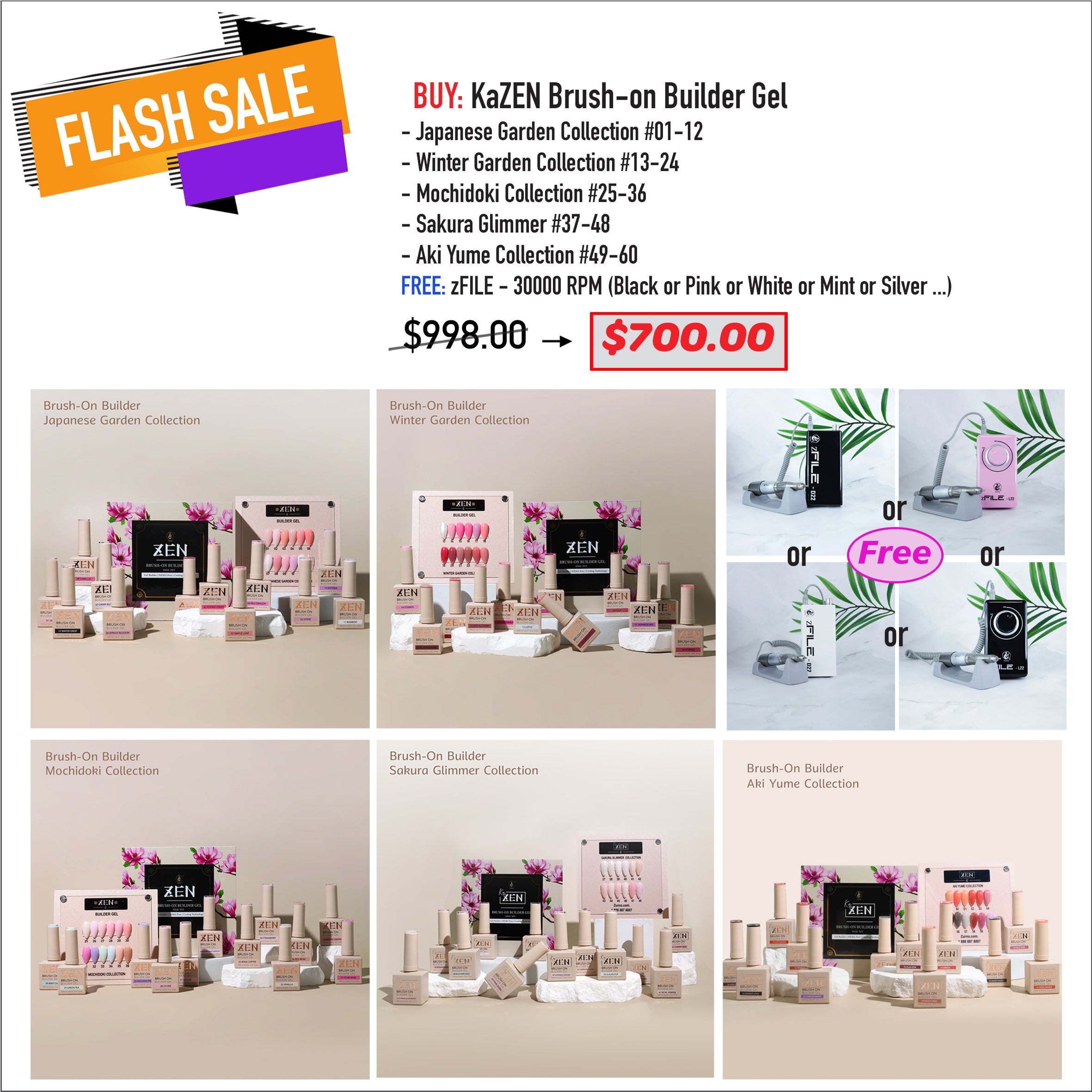 FLASH SALE - KaZEN Brush-On Builder Gel Bundle – Nailsjobs by Zurno