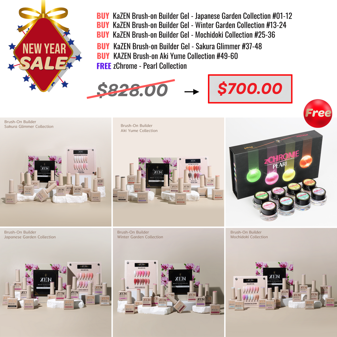 NEW YEAR SALE - KaZEN Brush-On Builder Gel Bundle – Nailsjobs by Zurno