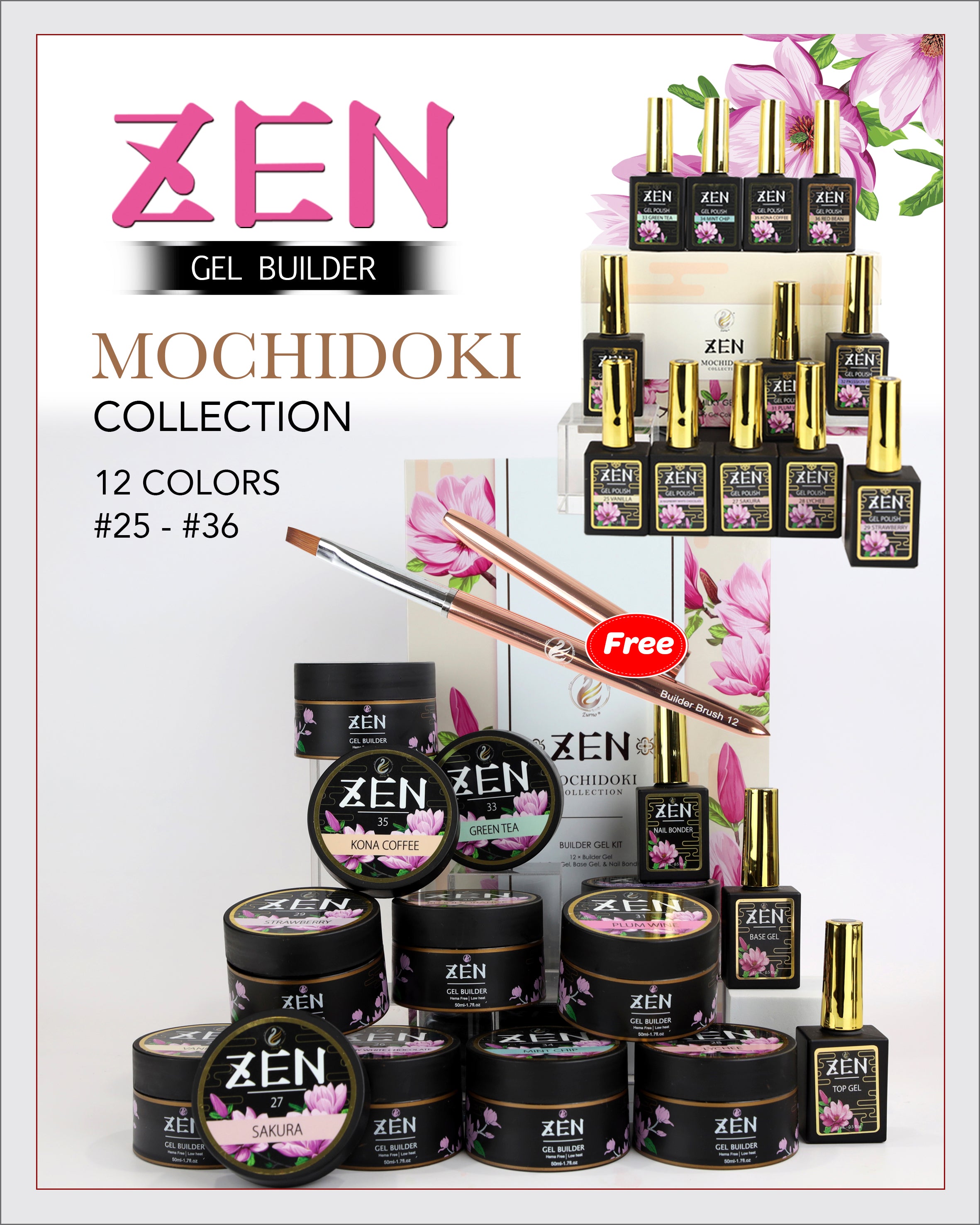 ZEN | Builder Gel Mochidoki Collection #25-#36 – Nailsjobs by Zurno