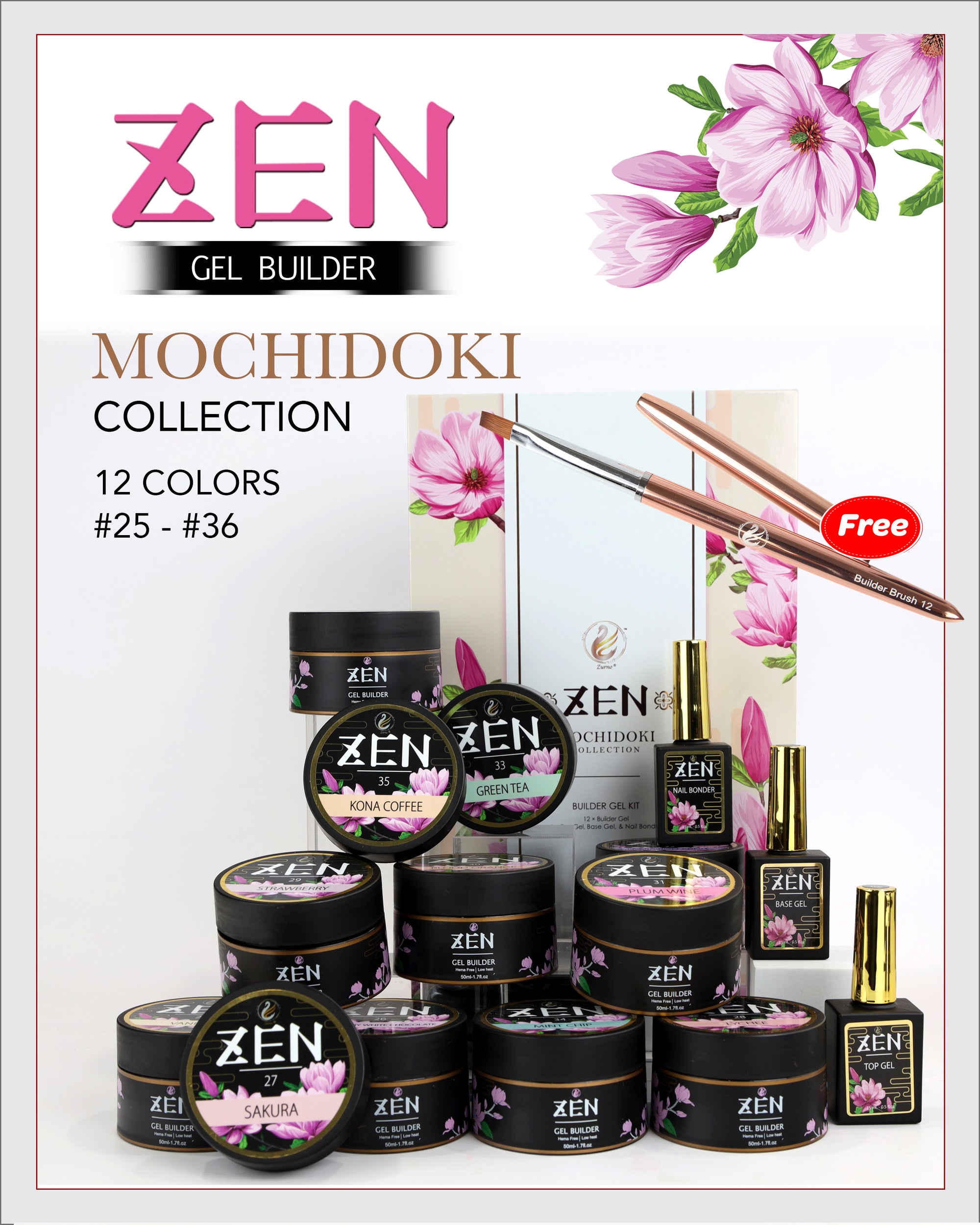ZEN | Builder Gel Mochidoki Collection #25-#36 – Nailsjobs by Zurno
