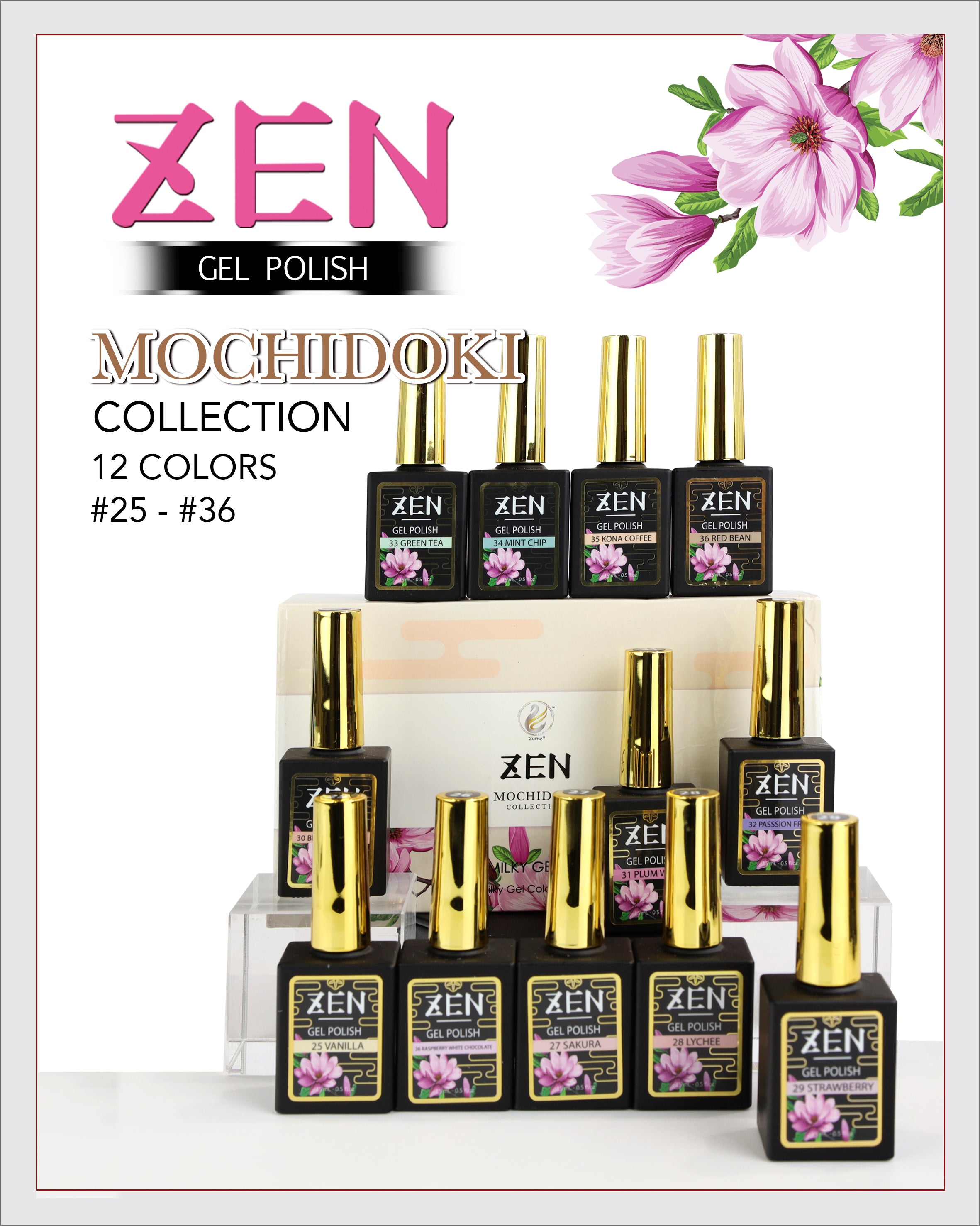 ZEN | Milky Gel Polish Mochidoki Collection #25-#36 – Nailsjobs by Zurno