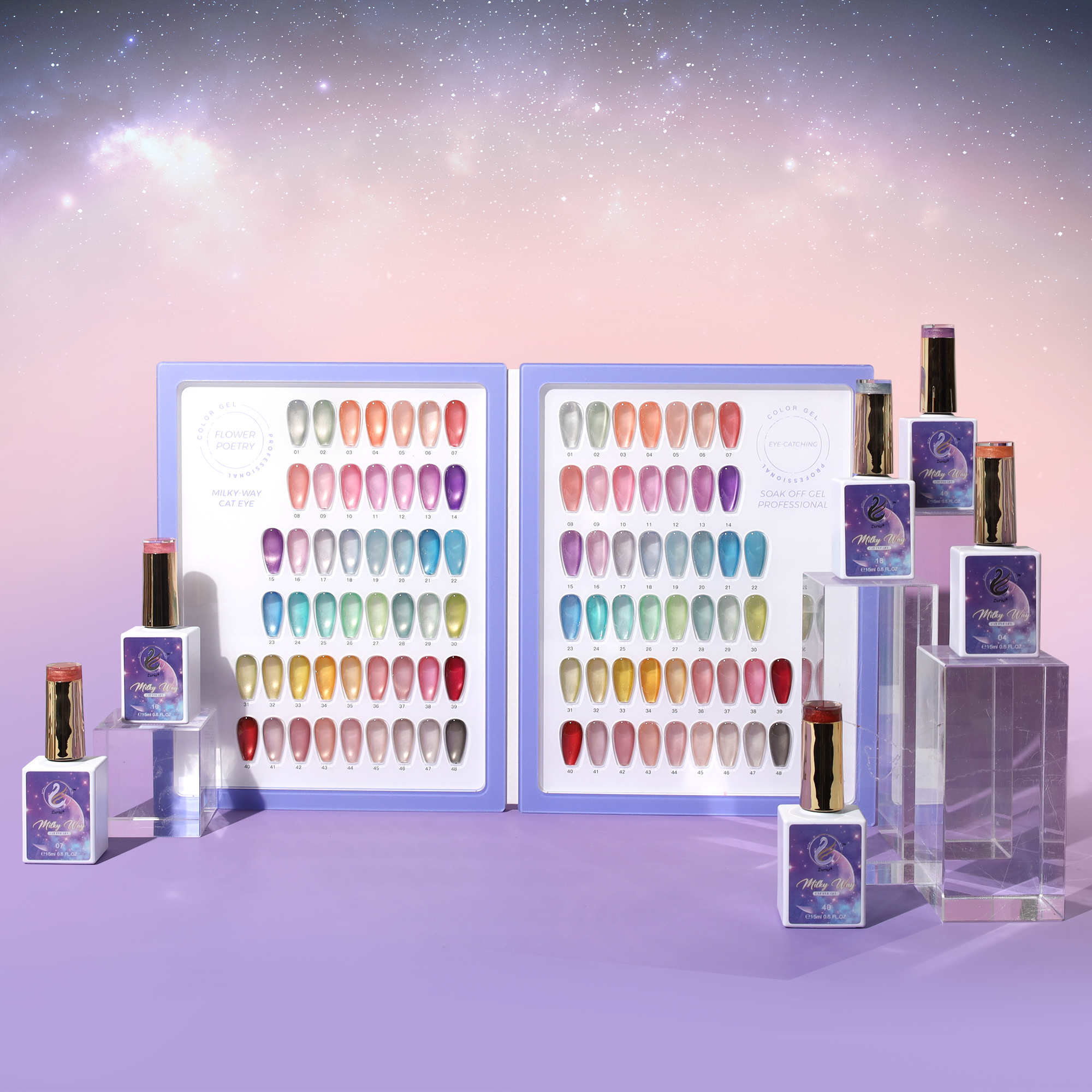 Milky Way Cateye Gel Collection - 48 Colors – Nailsjobs by Zurno