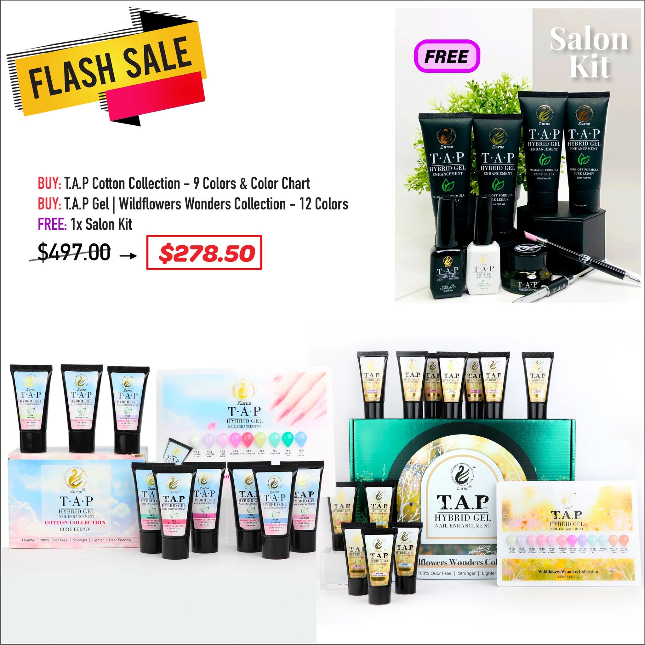 T.A.P Gel | Starter Kit - Color Collection Section – Nailsjobs by Zurno